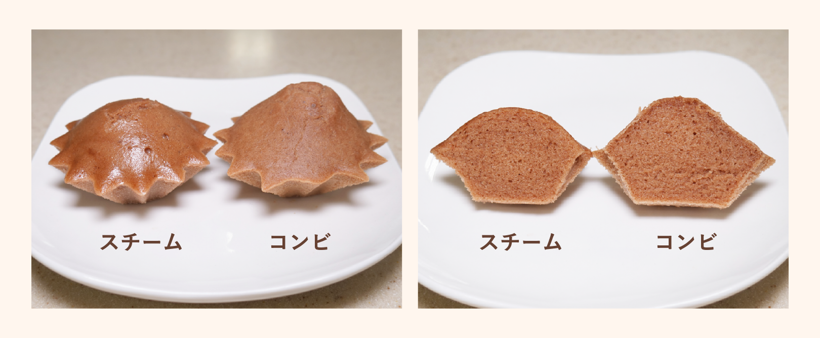 スチコン検証：米粉蒸しパンの膨らみと食感の比較 | mikuri rekuri